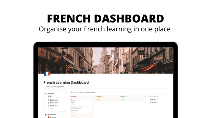 French Dashboard Notion Template by Marie Drouvin